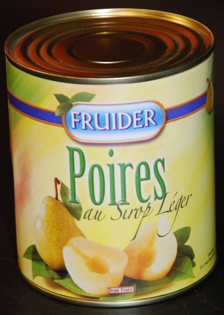 Fruider Poire Williams demi sirop leger boite 4/4 | Conserves de Fruits - Good épices